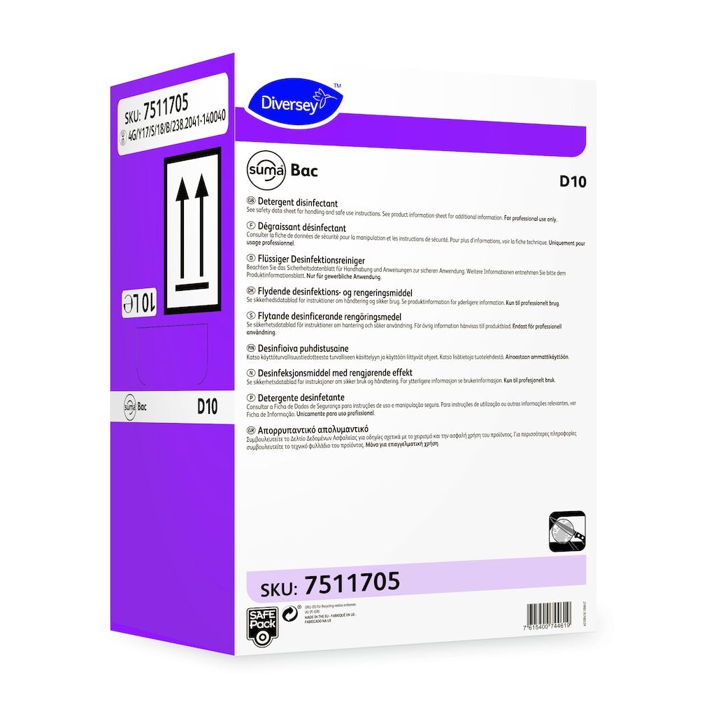 Suma Bac D10 1x10L - Detergent disinfectant - Mavi Diversey